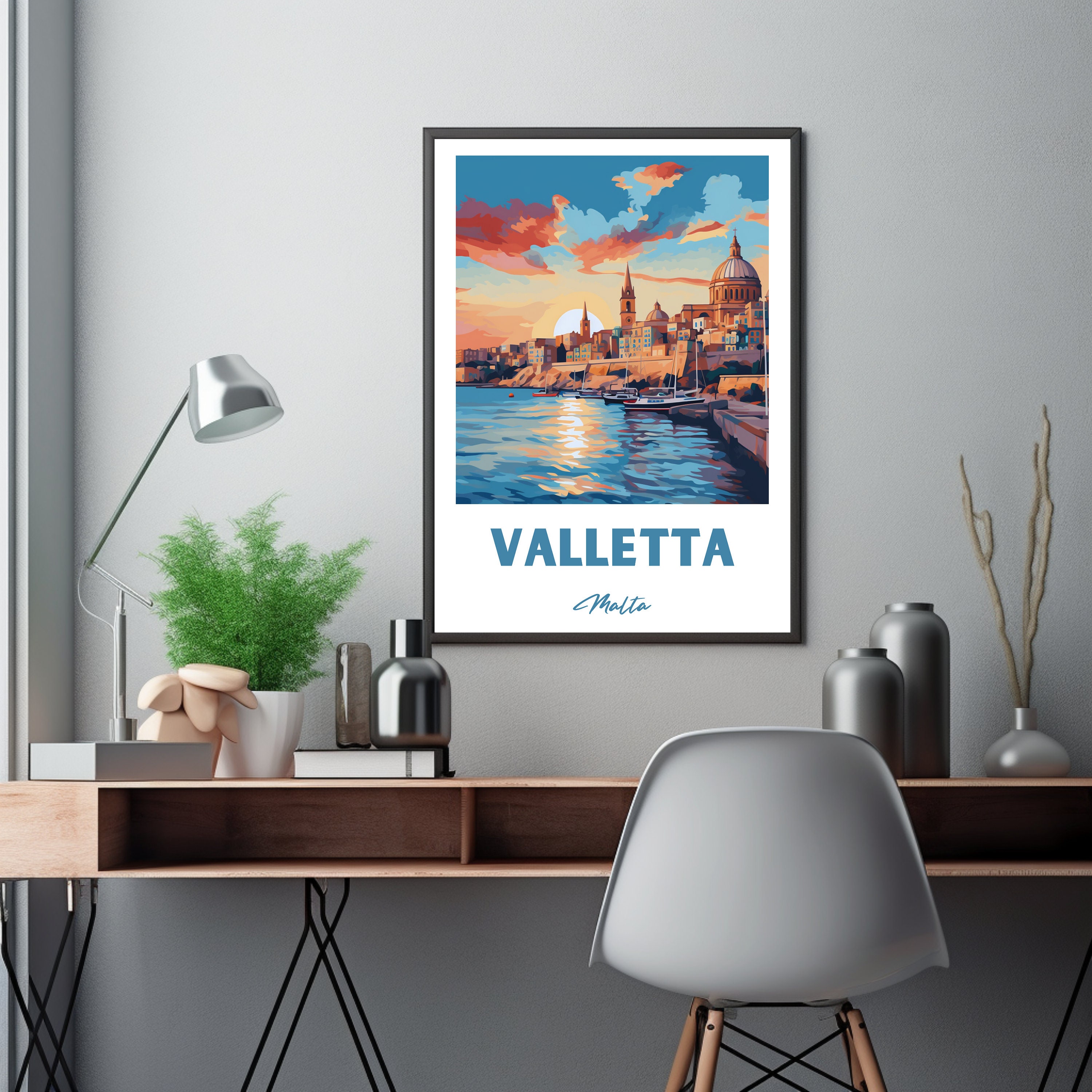 Valletta Poster, Valletta Travel Print, Valletta Artwork, Birthday ...