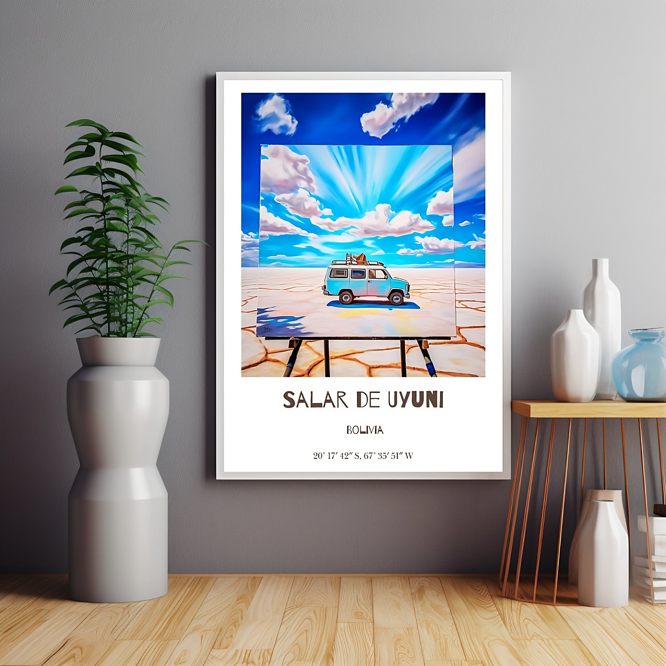 Salar De Uyuni Poster, Uyuni Salt Lake, Salt Lake Travel Print, Bolivia ...
