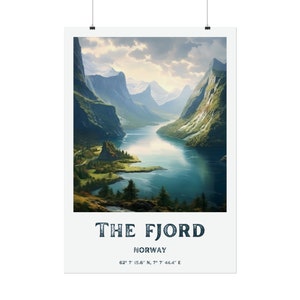 The Fjord Poster, Geiranger Travel Print, Norway Travel Gift, Wall Art ...