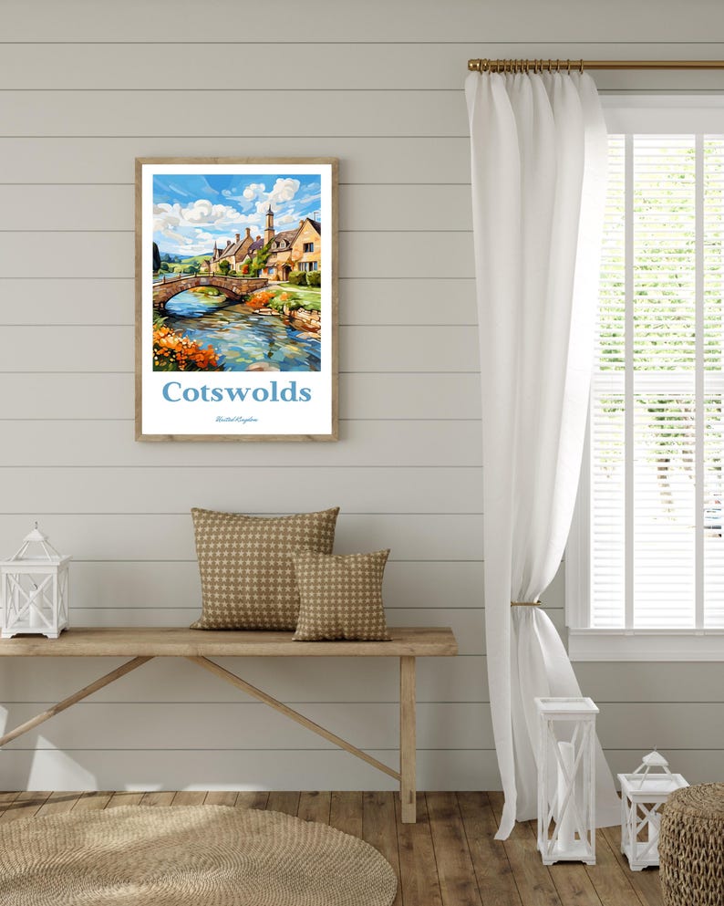 Cotswolds Poster, Cotswolds Travel Print, United Kingdom Poster ...