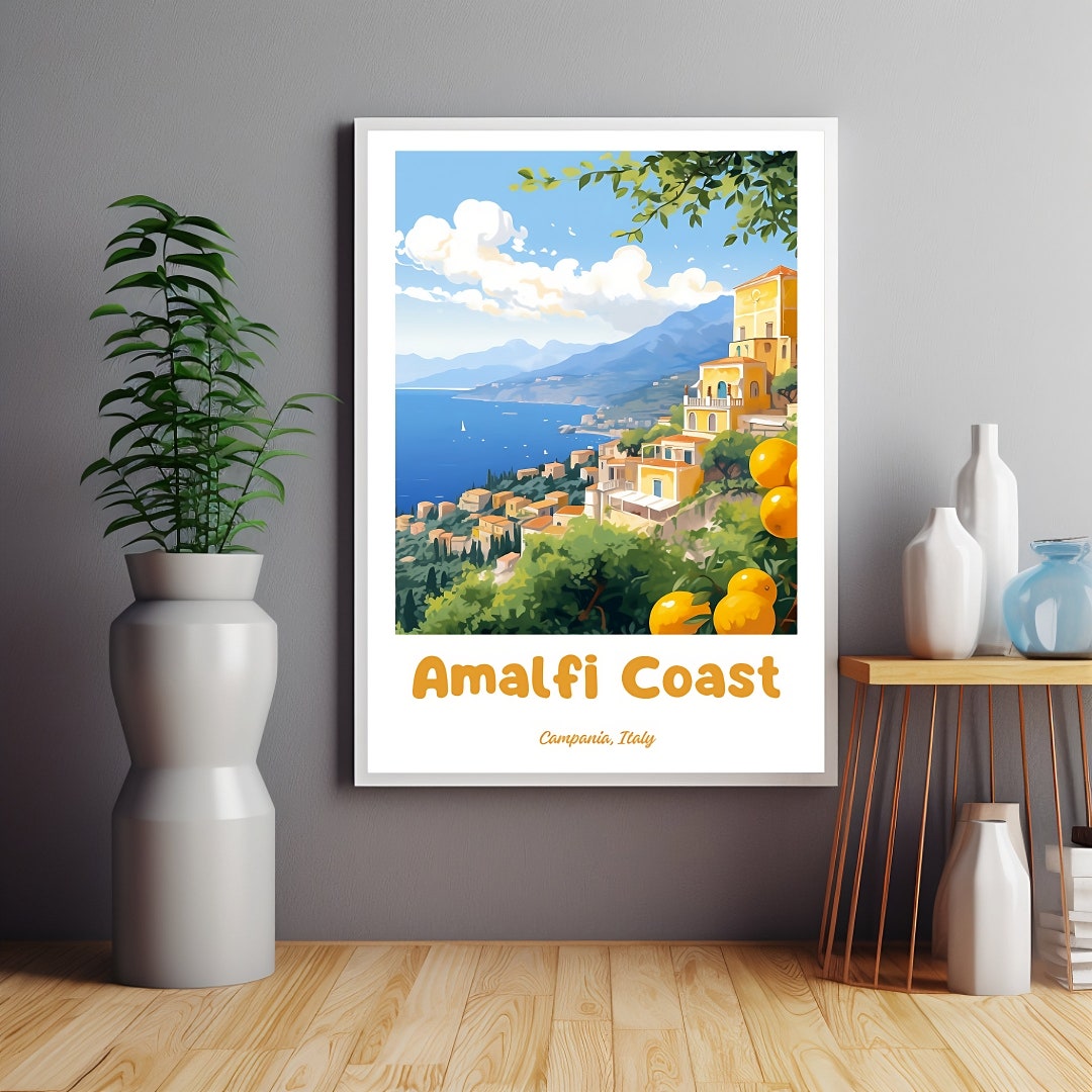 Amalfi Coast Poster, Amalfi Coast Travel Poster, Sorrento Lemon Amalfi ...