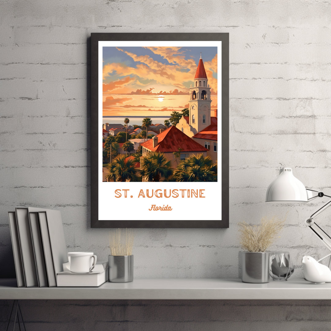 St. Augustine Poster, St. Augustine Print, Florida Art, St. Augustine Travel Print, Usa Travel ...