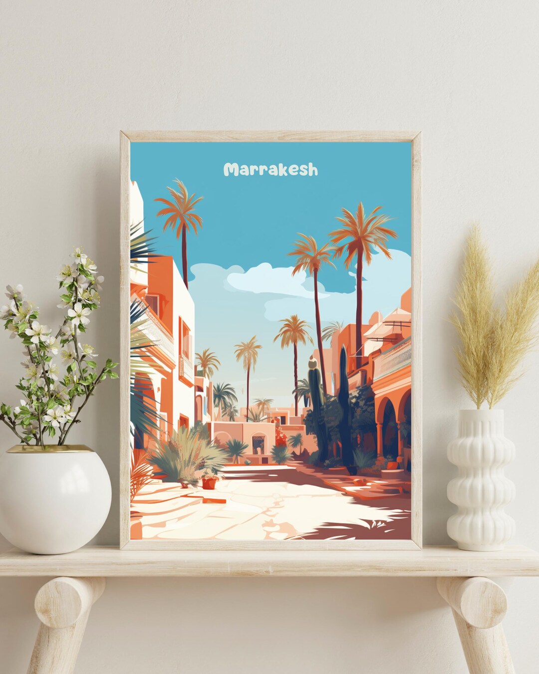 Marrakesh Poster, Marrakesh Travel Poster, Morocco Art, Unique Wedding ...