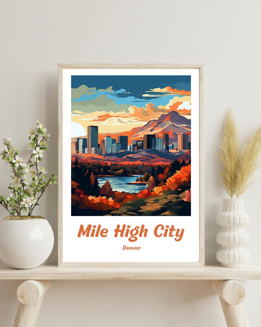 Mile High City Poster, Denver Skyline Print, Denver Poster, Denver ...