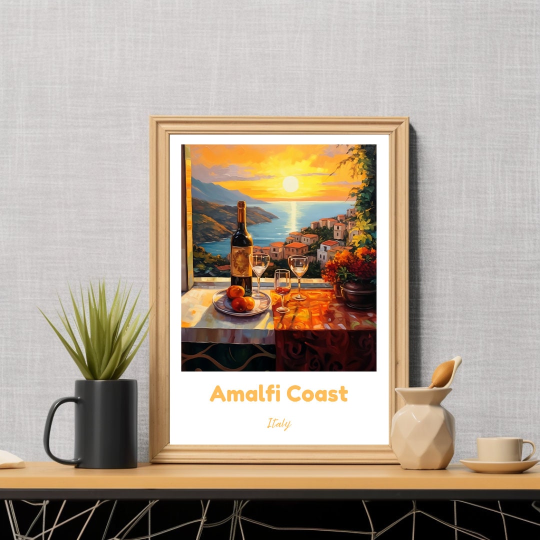 Amalfi Coast Poster Italy Travel Poster Italy Print Italy - Etsy