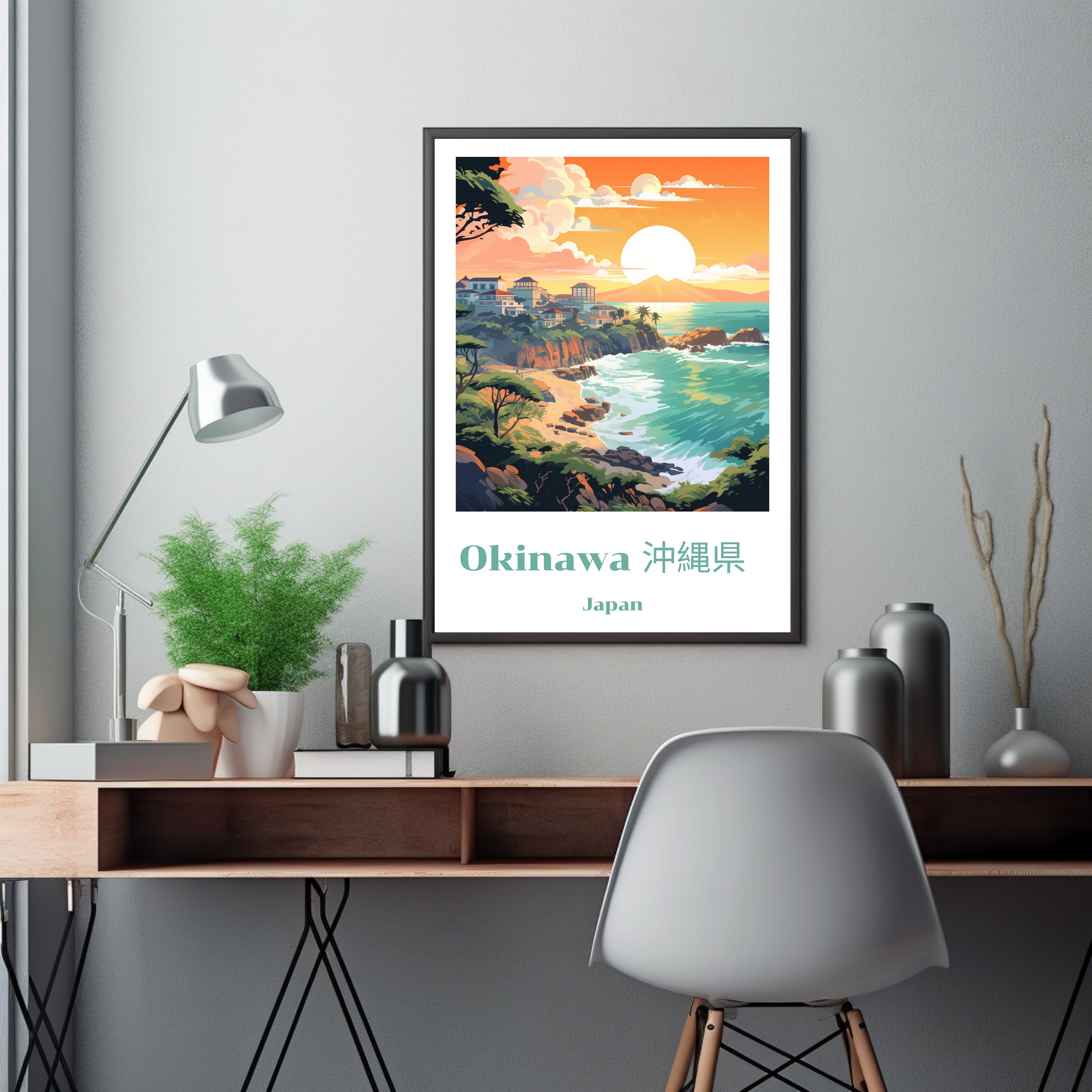 Okinawa Poster, Okinawa Travel Print, Naha Poster, Japan Art, Okinawa ...