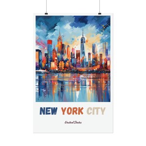 New York City Poster, Abstract New York Skyline, New York Travel Print ...