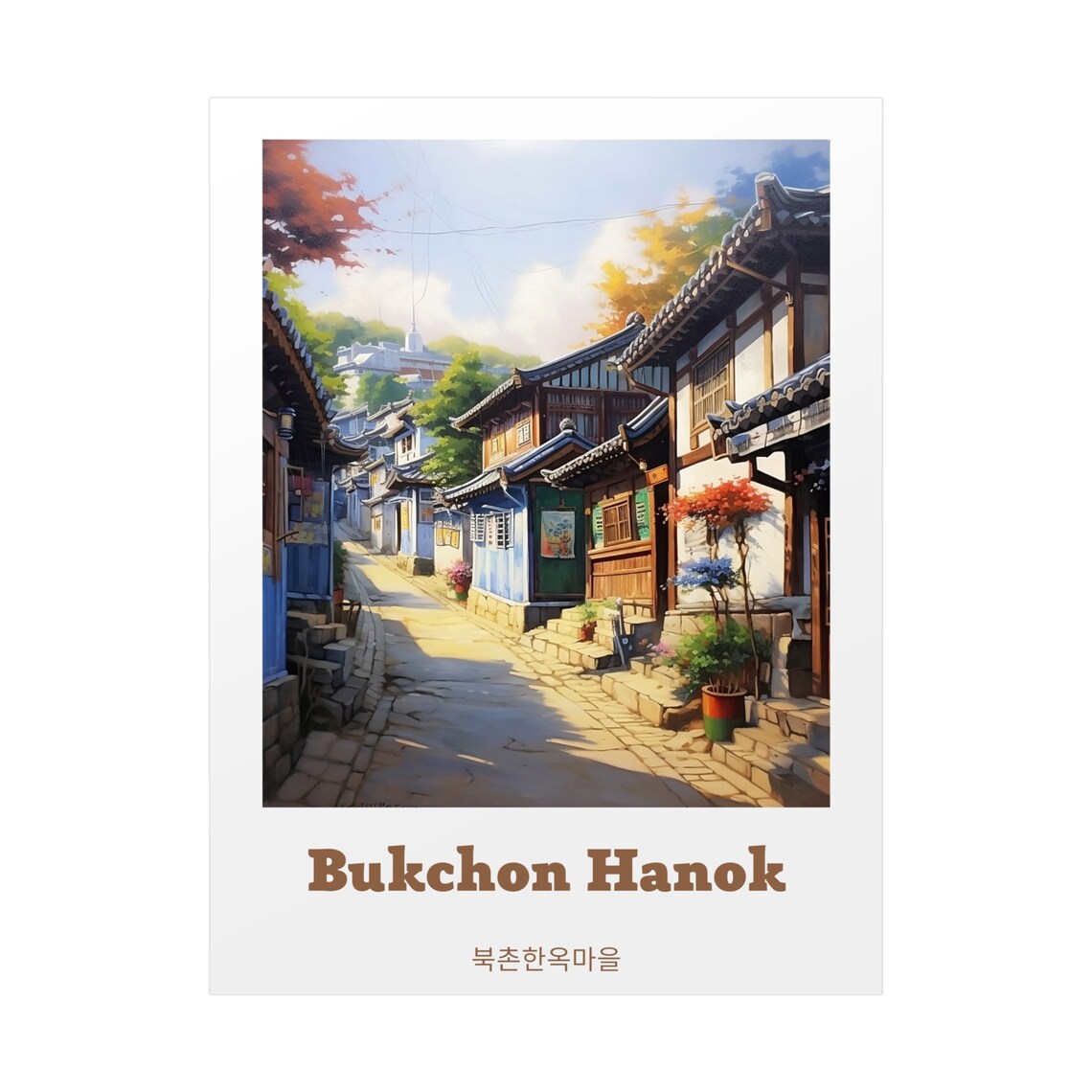 Bukchon Hanok Poster Bukchon Hanok Village Print South Korea - Etsy