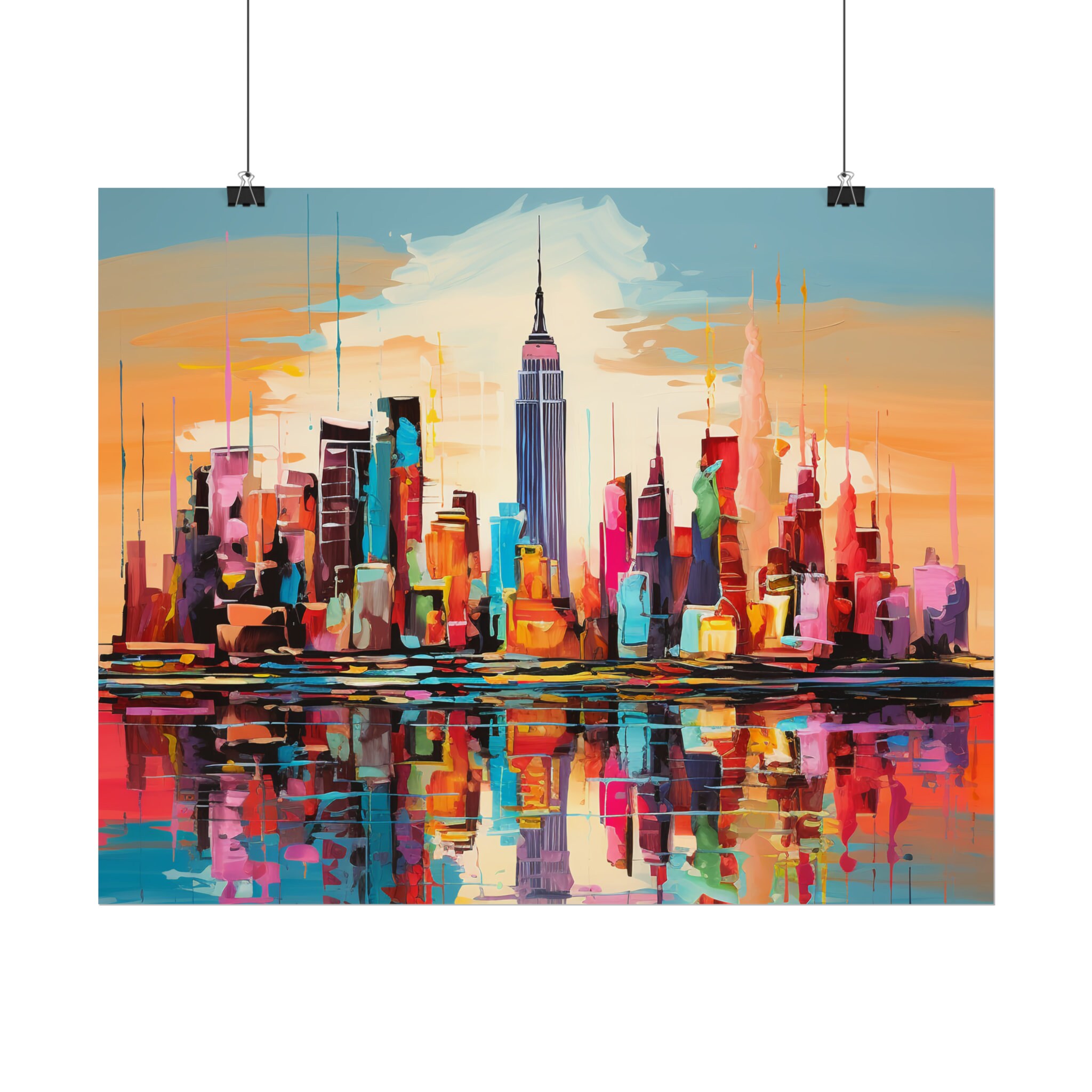 New York Skyline Poster, Abstract New York Skyline, New York Travel ...