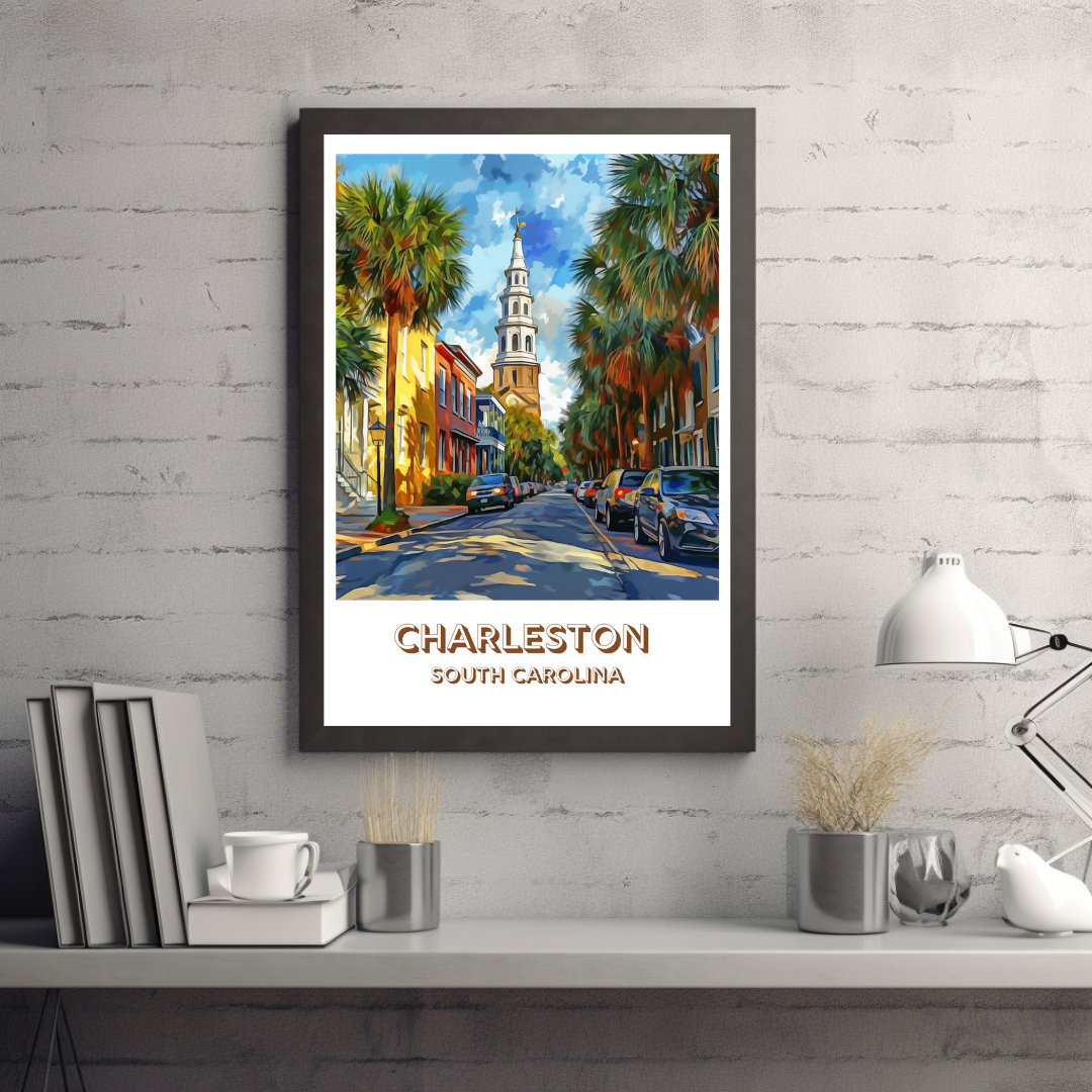 Charleston South Carolina Poster, South Carolina Travel Poster ...