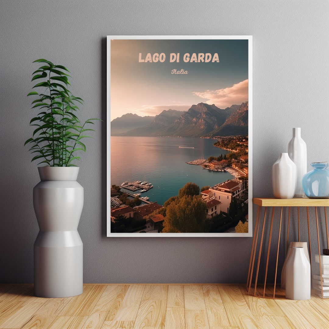 Lago Di Garda Poster, Lake Garda Poster, Lake Garda Print, Lake ...