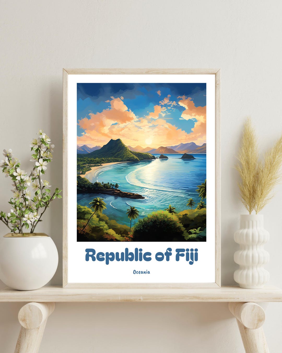Fiji Poster, Fiji Travel Print, Fiji Art Print, Ozeania Poster ...