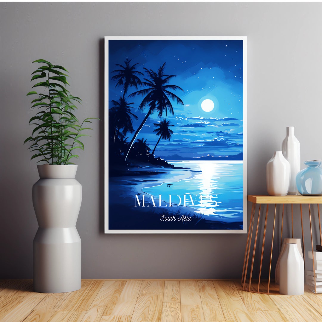 Maldives Poster, Maldives Wall Art, Maldives Art Print, Maldives ...