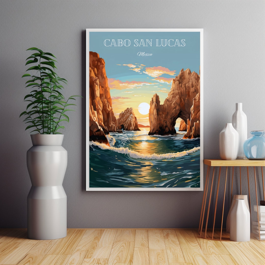 Cabo San Lucas Poster, Cabo San Lucas Travel Print Wall, Art Cabo San ...
