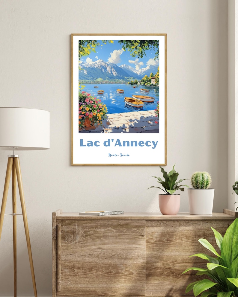 Lake Annecy Poster, Annecy France Travel Print, Lake Annecy France Art ...
