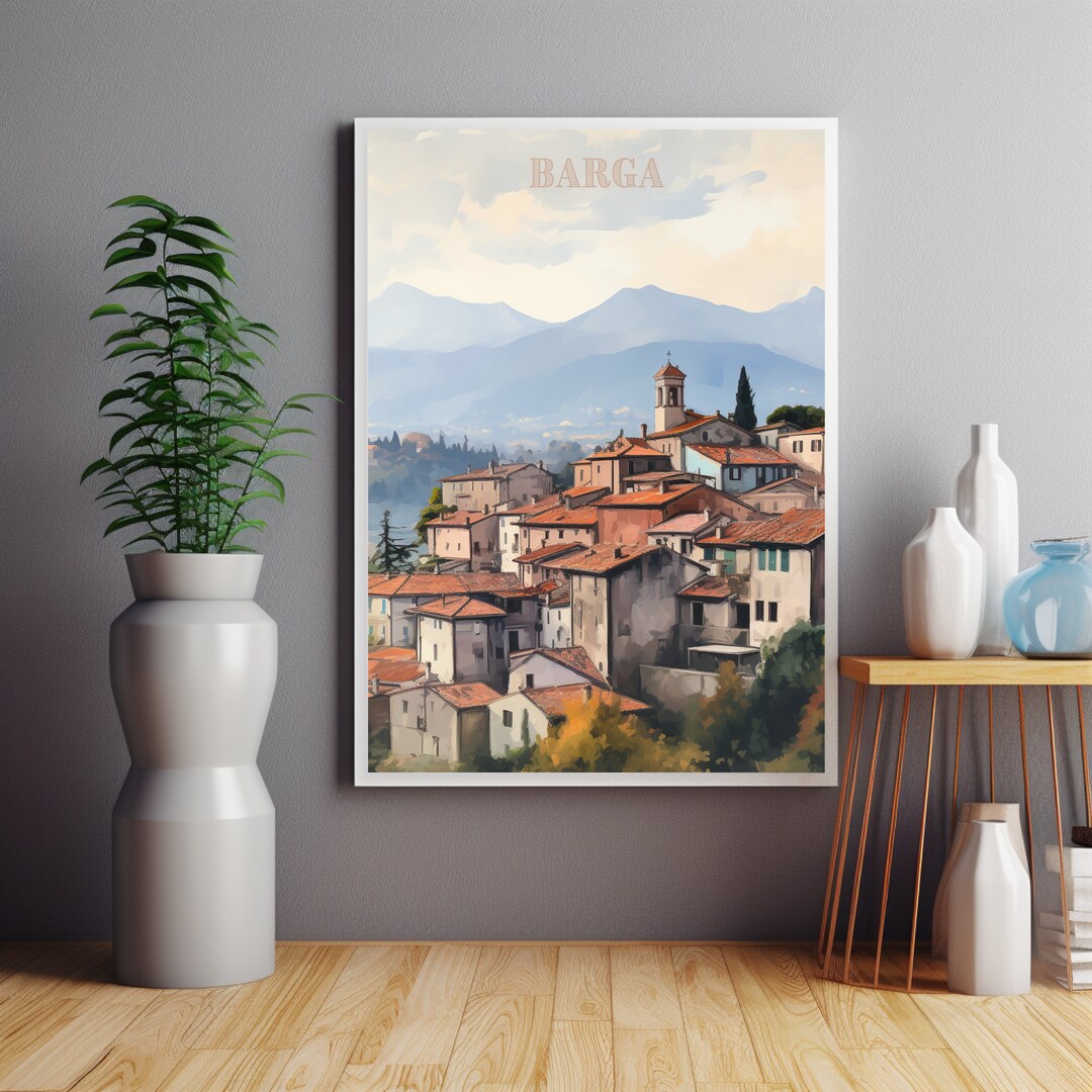 Barga Poster, Barga Travel Print, Tuscany Art, Barga Tuscany Village ...