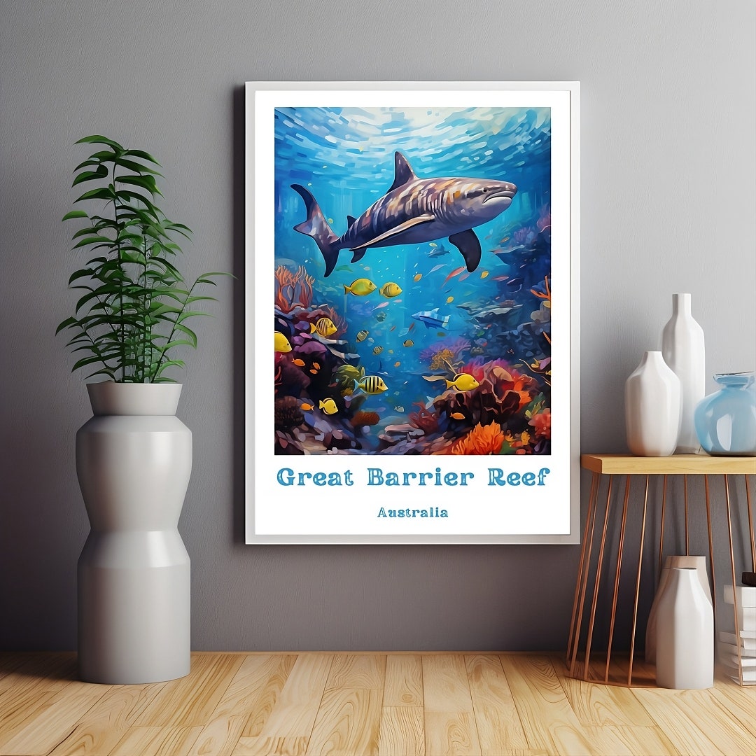 Great Barrier Reef Poster, Great Barrier Reef Print, Australia Wall Art ...
