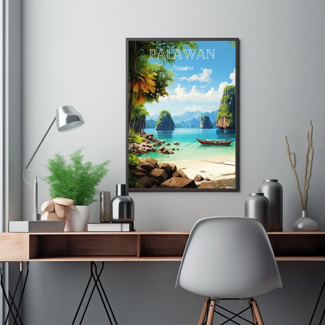 Palawan Poster, Palawan Wall Art, Palawan Travel Print, Housewarming ...
