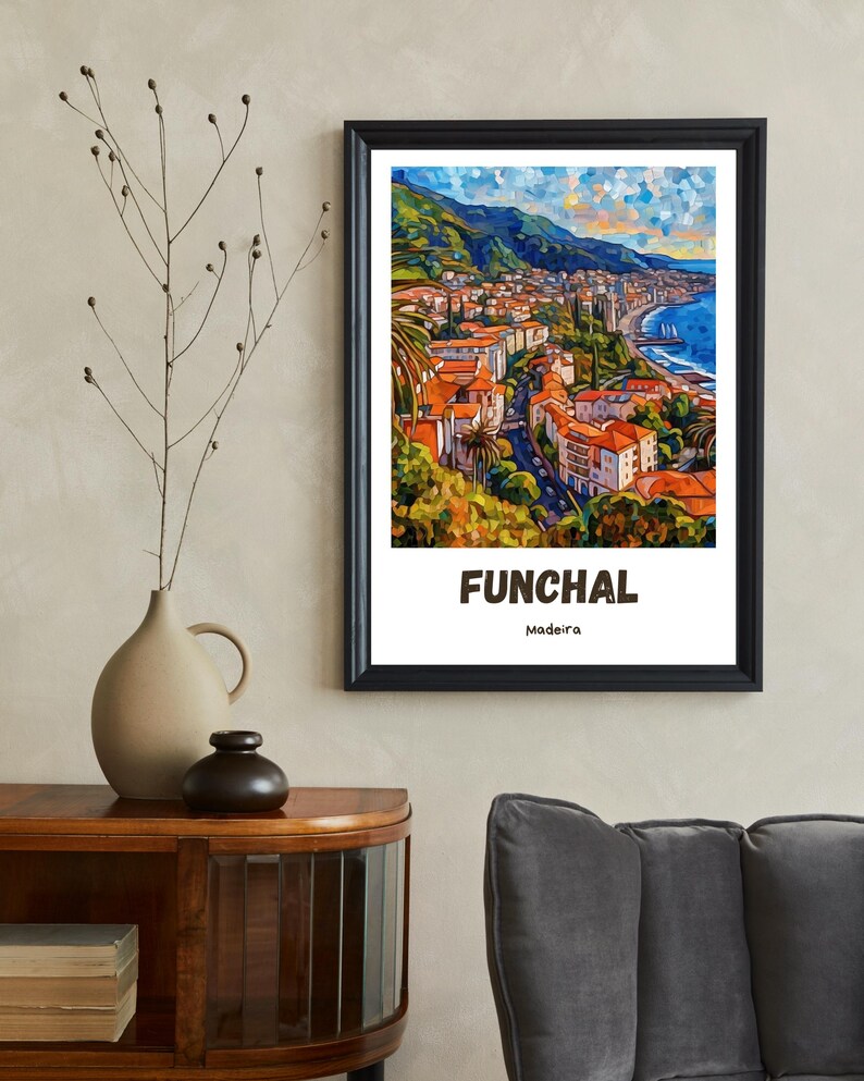 Funchal Poster, Madeira Poster, Funchal Madeira Print, Portugal Wall ...
