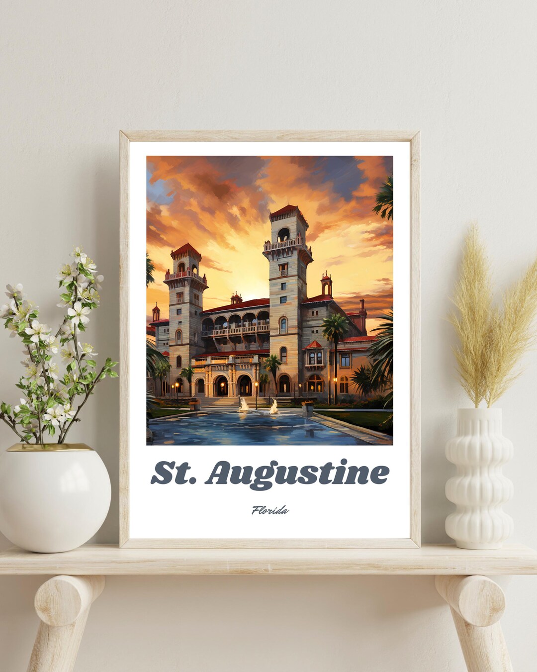 St. Augustine Poster, St. Augustine Travel Print, St. Augustine Gift Art, Florida Art Gift, St ...