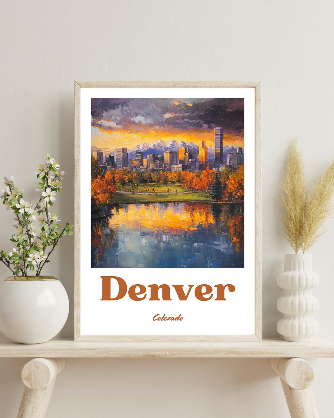 Denver Colorado Poster, Denver Skyline Print, Denver Travel Print ...