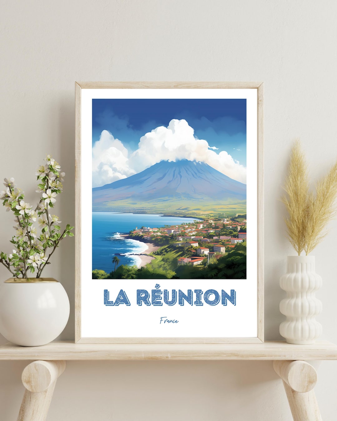 La Reunion Poster , La Reunion Travel Print, France La Reunion Wall Art ...