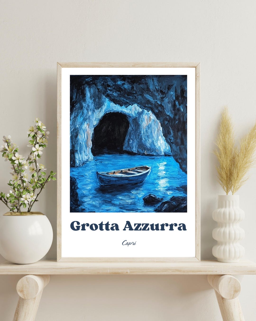 Blue Grotto Poster, Azzurra Artwork, Grotta Azzurra Poster, Blue Grotto ...