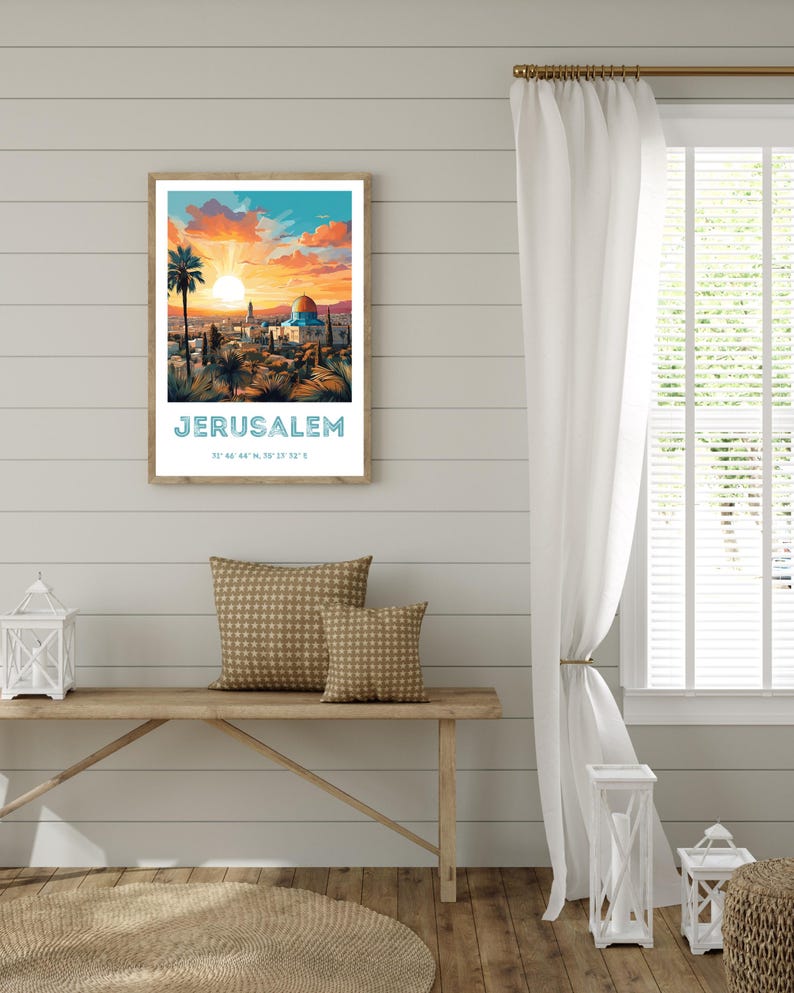Jerusalem Poster, Jerusalem Wall Art, Jerusalem Print, Israel Travel ...