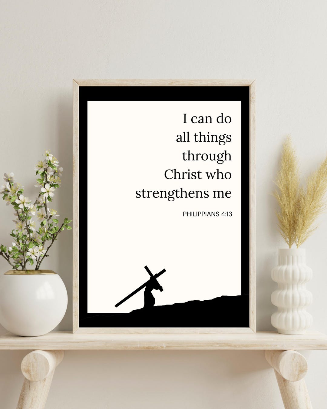 Philippians 4:13 Poster, Philippians 4 13 Art Print, Bible Verse Art ...