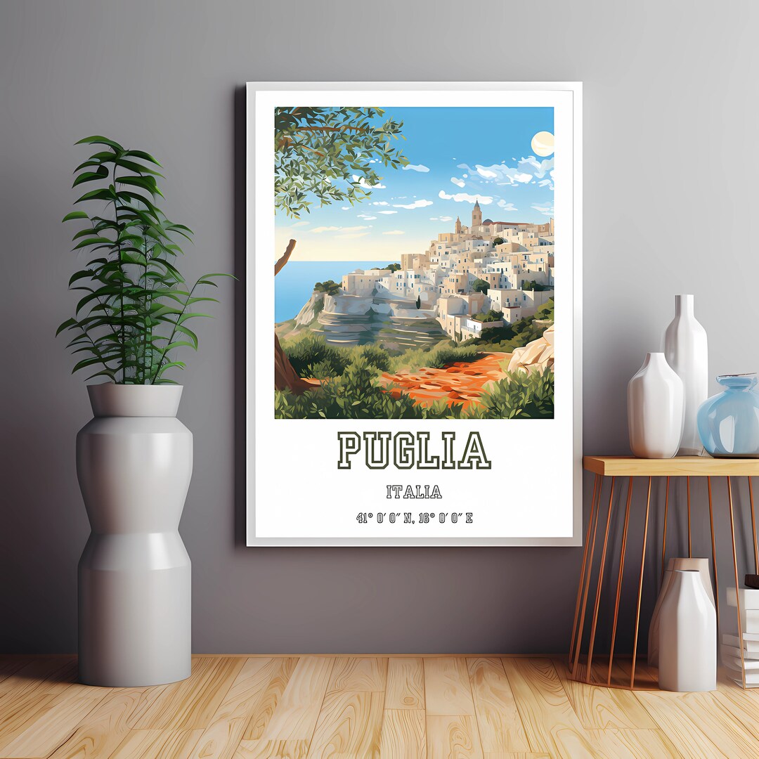 Puglia Poster, Apulia Travel Poster, Apulia Wall Art, Puglia Wall Art ...