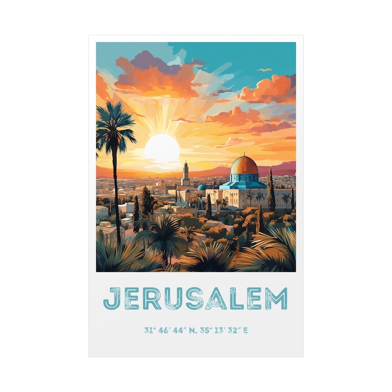 Jerusalem Poster, Jerusalem Wall Art, Jerusalem Print, Israel Travel ...
