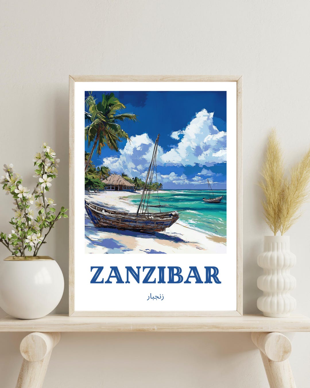 Zanzibar Beach Poster, Zanzibar Ocean Decor, Zanzibar Travel Print ...