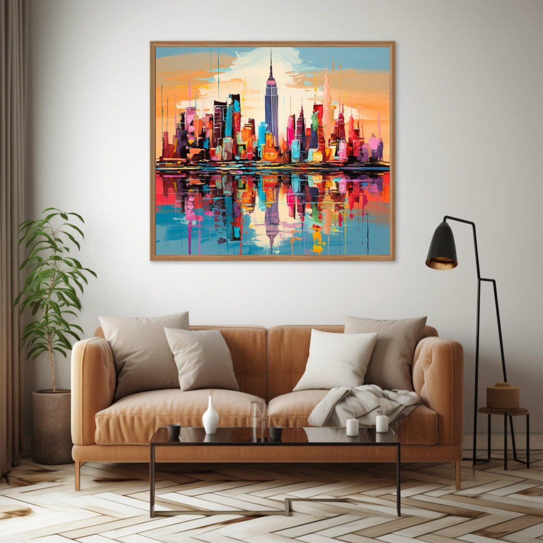 New York Skyline Poster, Abstract New York Skyline, New York Travel ...