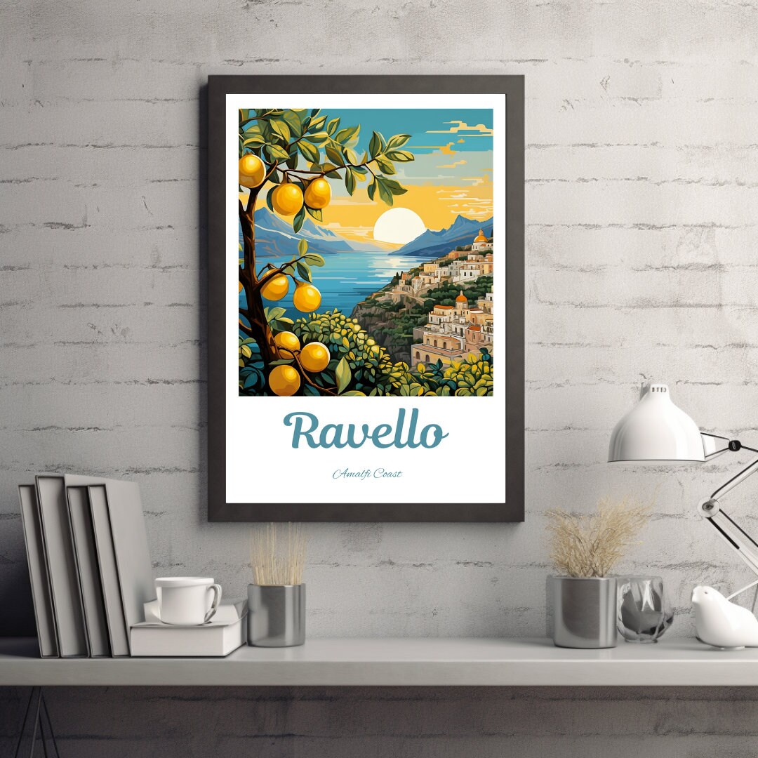 Ravello Poster, Amalfi Coast Traditional Travel Print, Ravello Print ...
