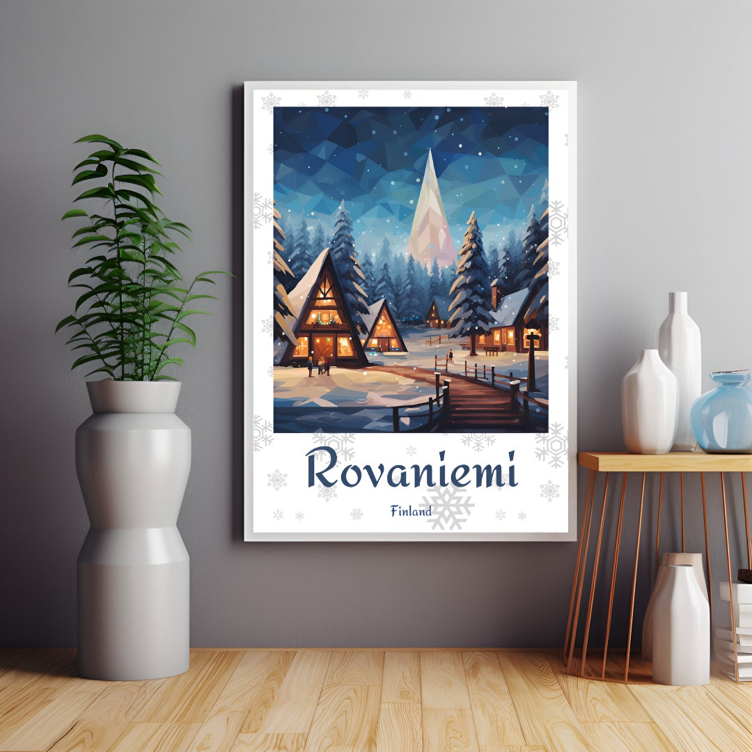 Rovaniemi Poster Rovaniemi Travel Print Lapland Travel - Etsy