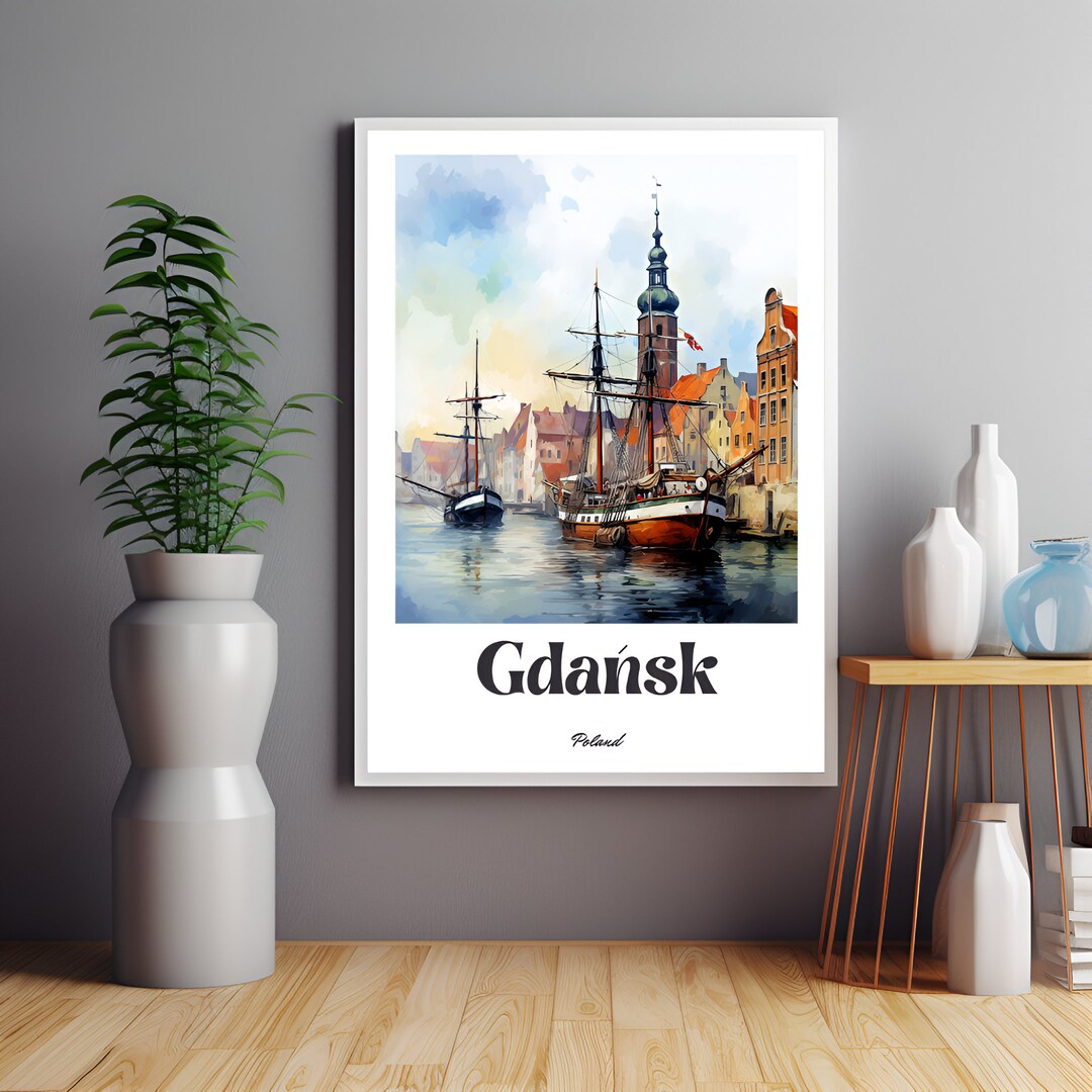 Gdansk Poster, Gdansk Travel Print, Polish Home Décor, Gdansk Art Print, Poland Travel Print ...