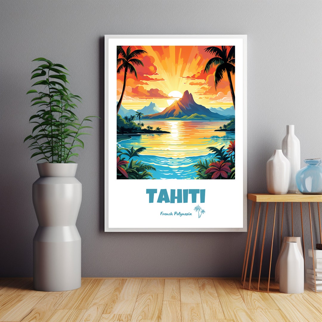 Tahiti Poster, Tahiti France Art Print, French Tahiti Polynesia, Tahiti ...