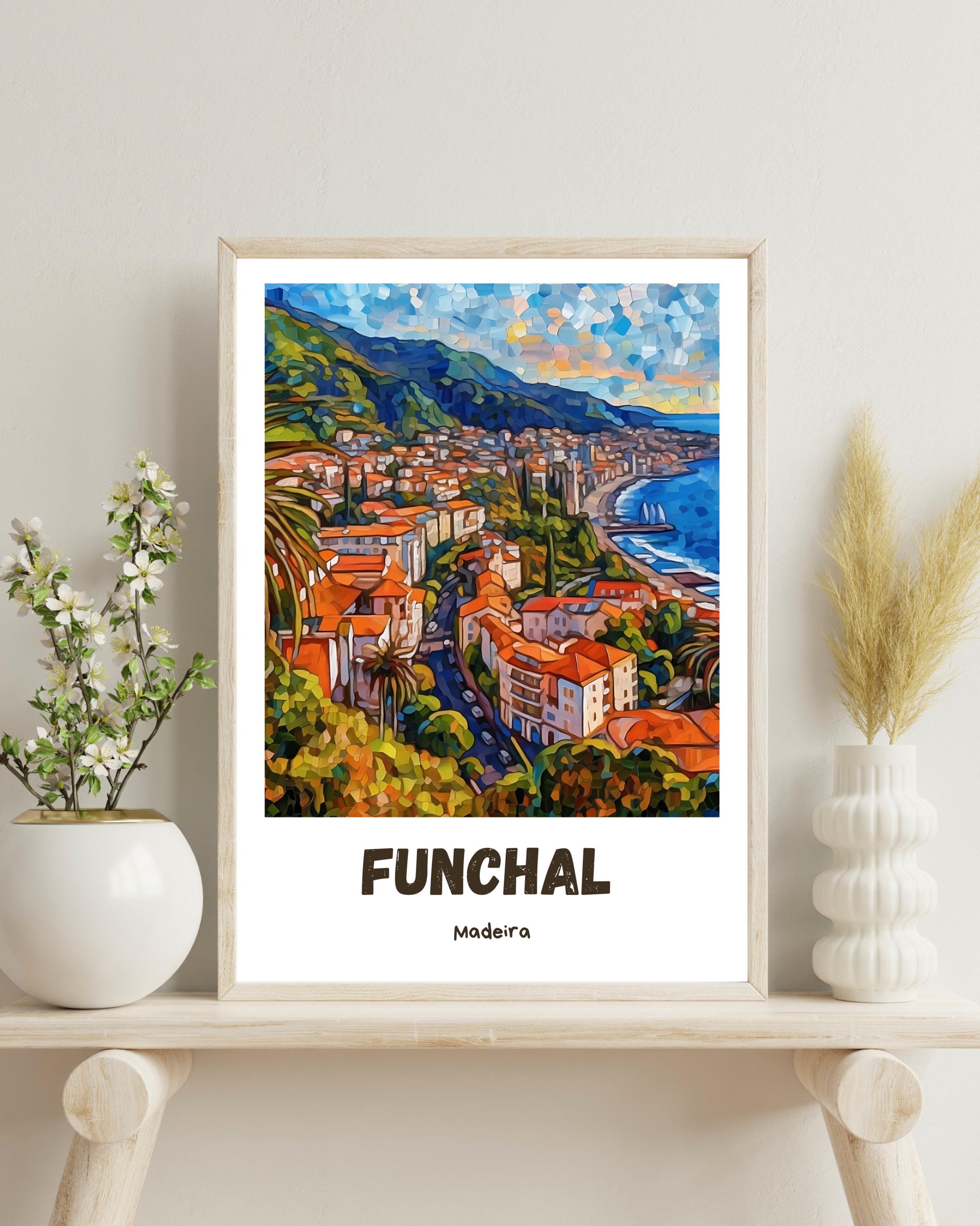 Funchal Poster, Madeira Poster, Funchal Madeira Print, Portugal Wall ...