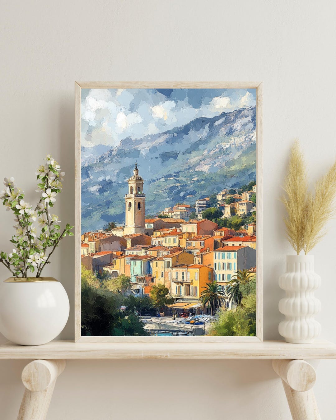 Menton France Poster, Menton Travel Print, Menton Wall Hanging Home ...