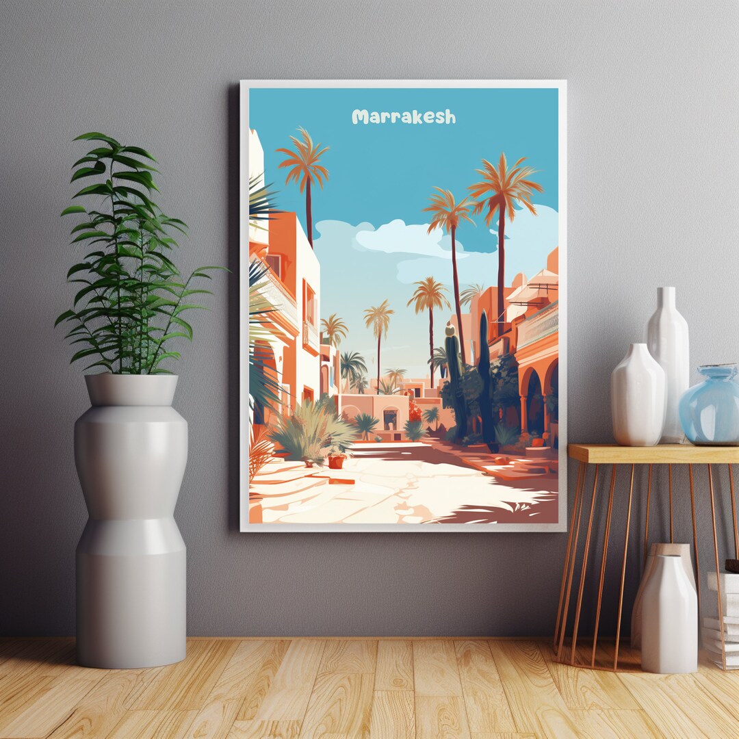 Marrakesh Poster, Marrakesh Travel Poster, Morocco Art, Unique Wedding ...