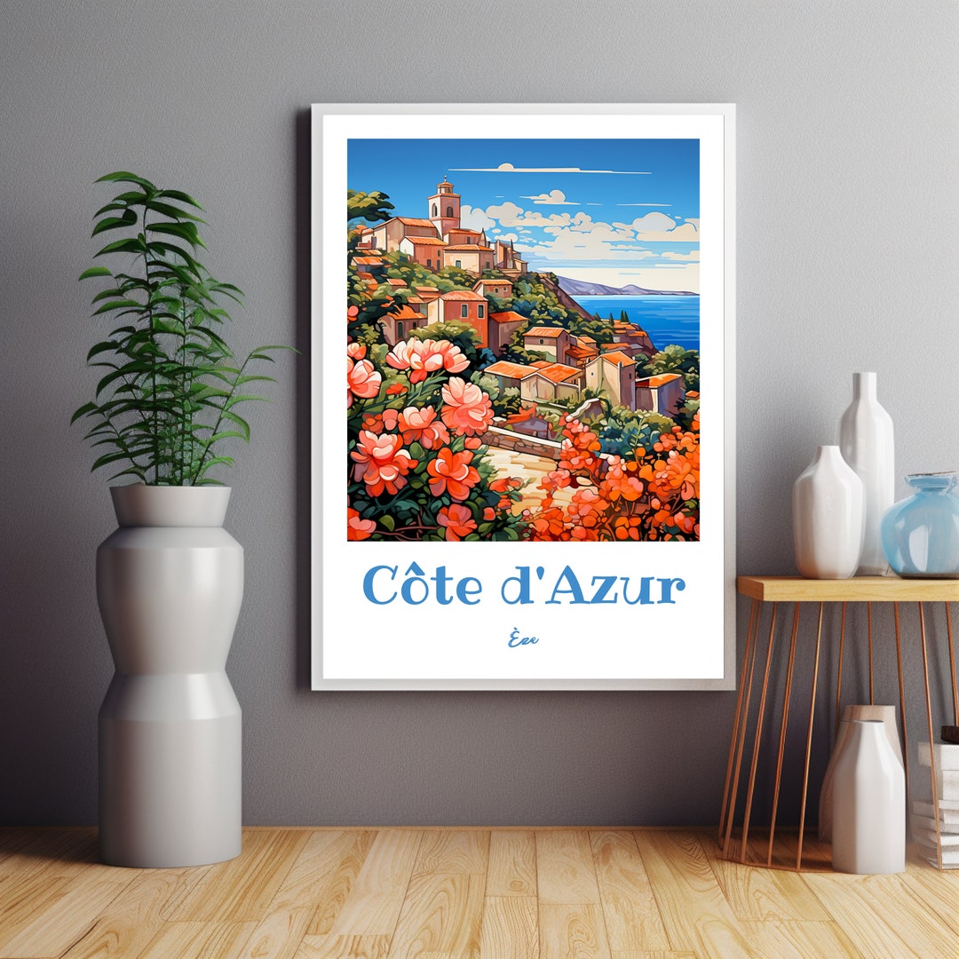 Eze Poster, Eze Travel Print, Eze Wall Hanging Home Décor, France ...