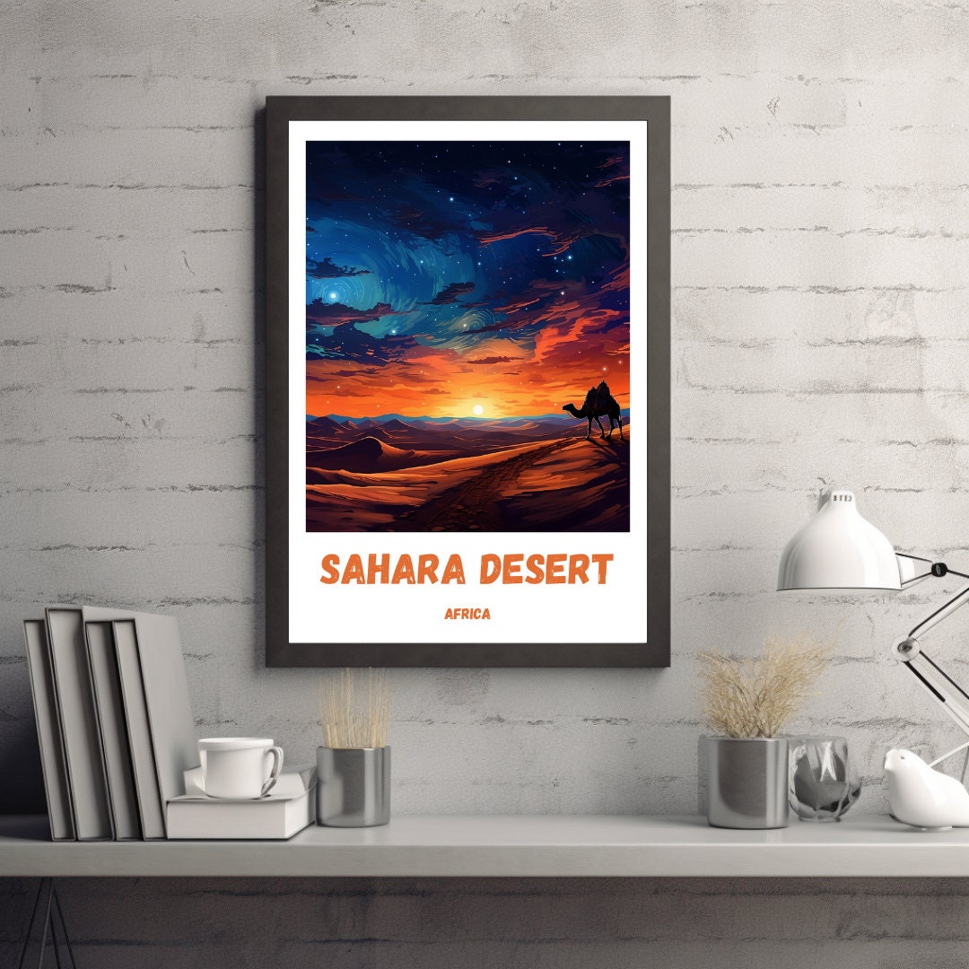 Sahara Desert Poster, Desert Wall Art, Sahara Desert Print,birthday ...