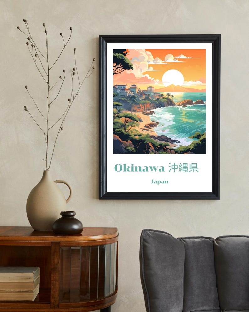 Okinawa Poster, Okinawa Travel Print, Naha Poster, Japan Art, Okinawa ...