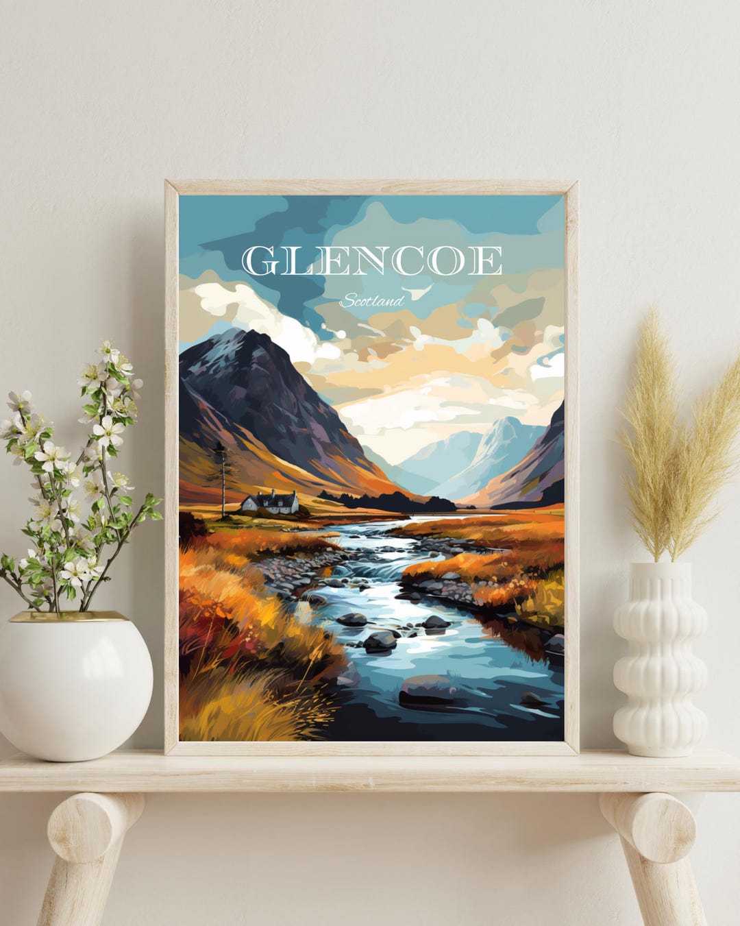 Glencoe Scotland Poster Print, Scotland Travel Poster, Birthday Present ...