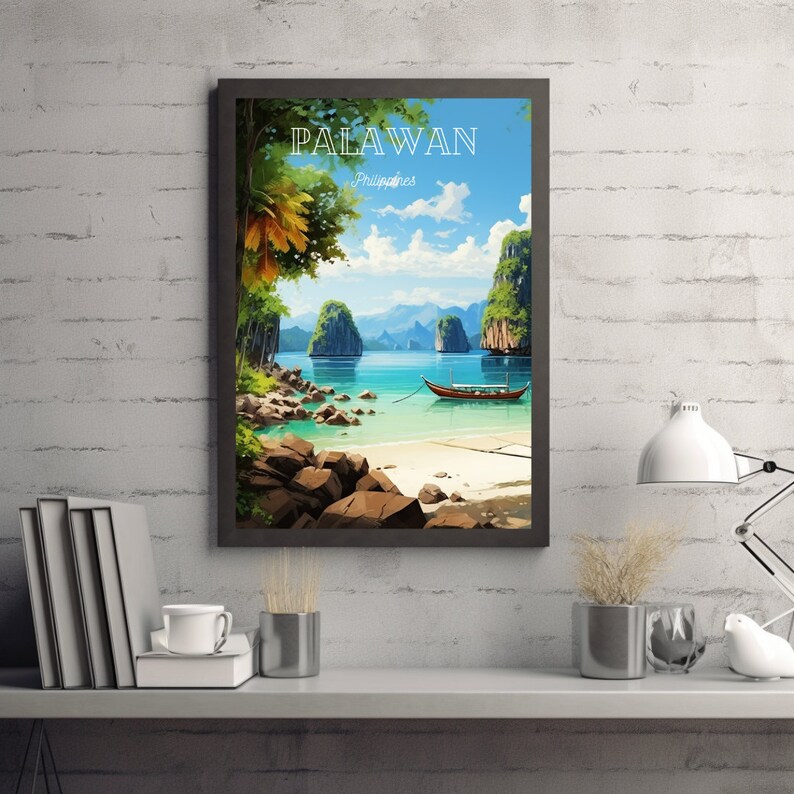 Palawan Poster, Palawan Wall Art, Palawan Travel Print, Housewarming ...