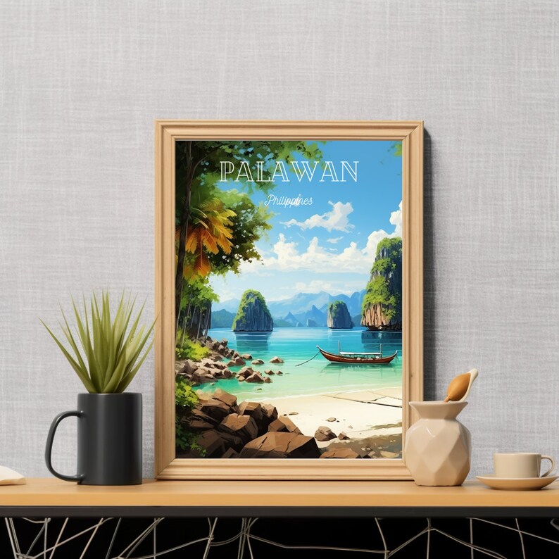 Palawan Poster, Palawan Wall Art, Palawan Travel Print, Housewarming ...