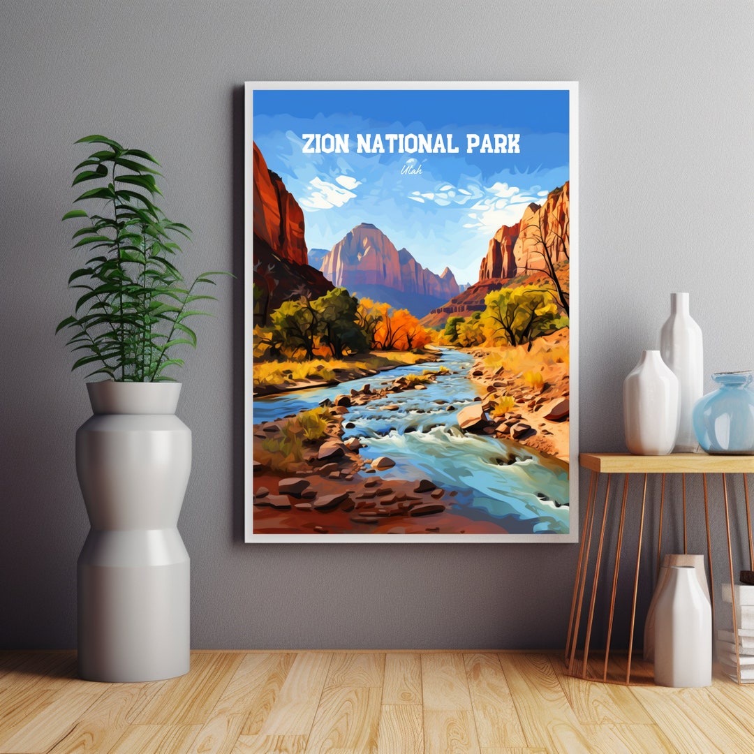 Zion National Park Utah Poster, Zion Wall Art, Zion Utah Print, Zion ...