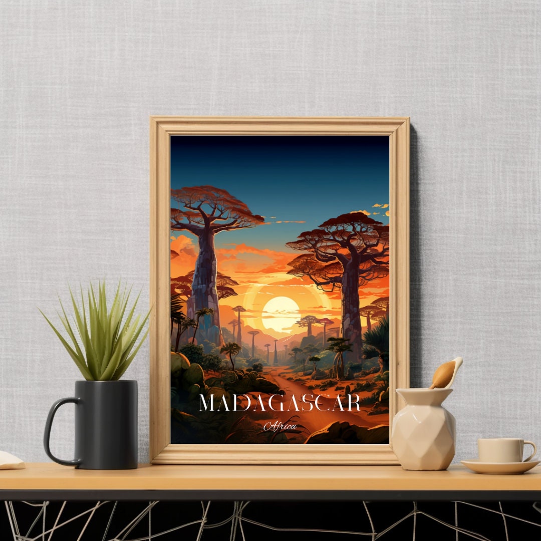 Madagascar Print, Madagascar Poster Wall Art, Travel Poster, Africa ...
