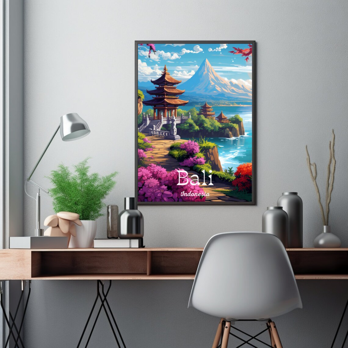 Bali Poster, Balinese Travel Poster, Tropical Print of Bali, Bali Wall ...