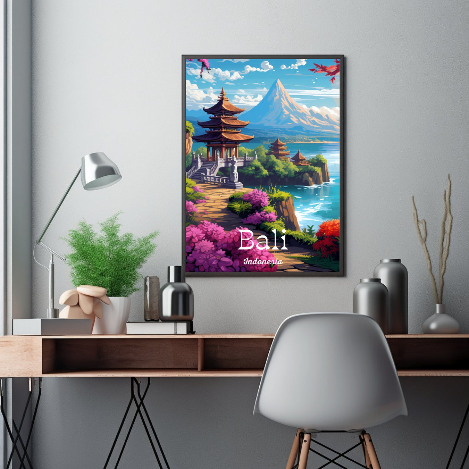 Bali Poster, Balinese Travel Poster, Tropical Print of Bali, Bali Wall ...